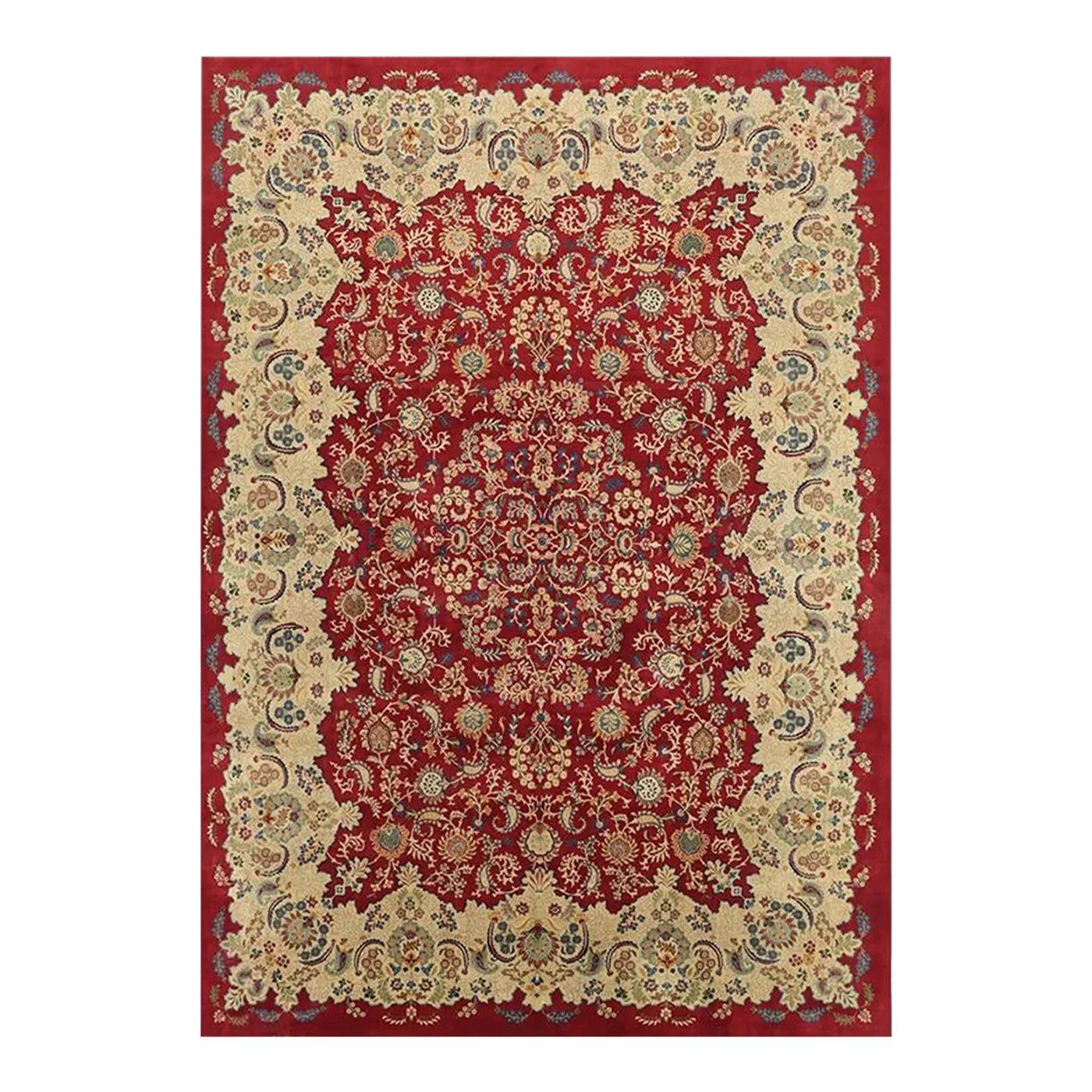 1960s Old Persian Kashan Area Rug 11’2″ X 15’10” | Chairish
