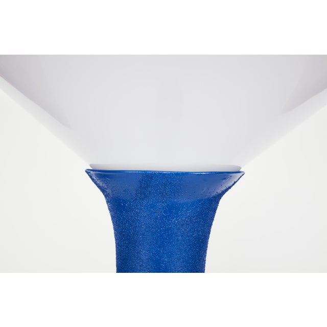 1980s Textured Royal Blue Torchiere Floor Lamp | Chairish