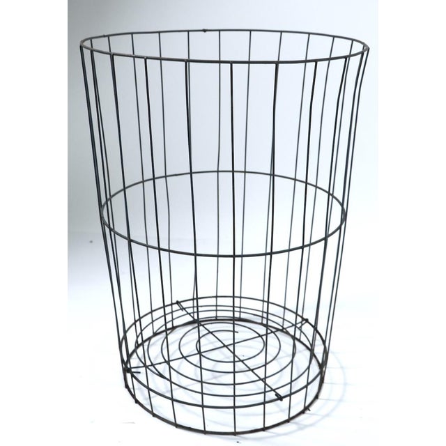 Industrial Wire Trash Basket Wastebasket | Chairish