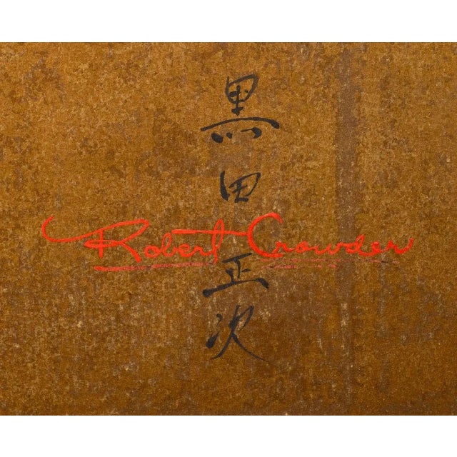 Robert Crowder Japanese Hand-Painted Six Panel Screen | Chairish