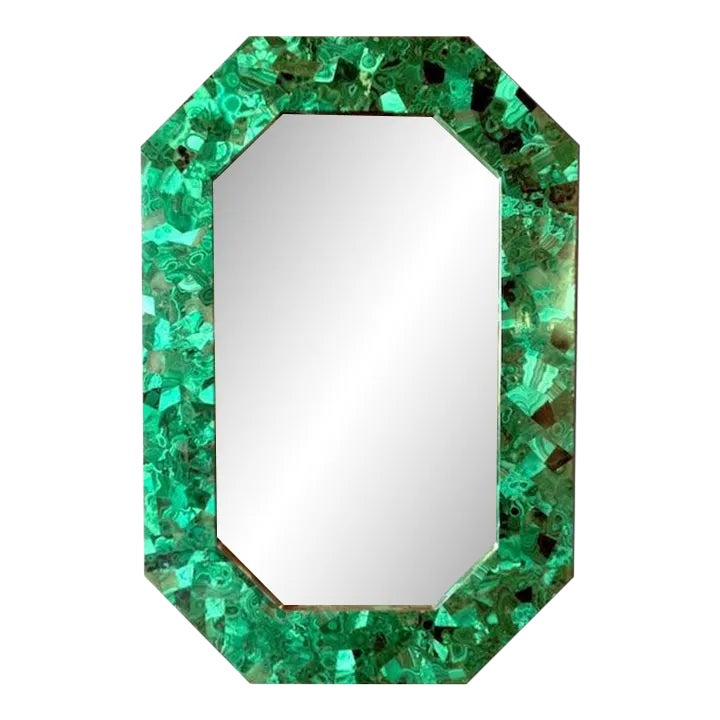 Marjorie Skouras Design Hollywood Regency Malachite Mirror | Chairish