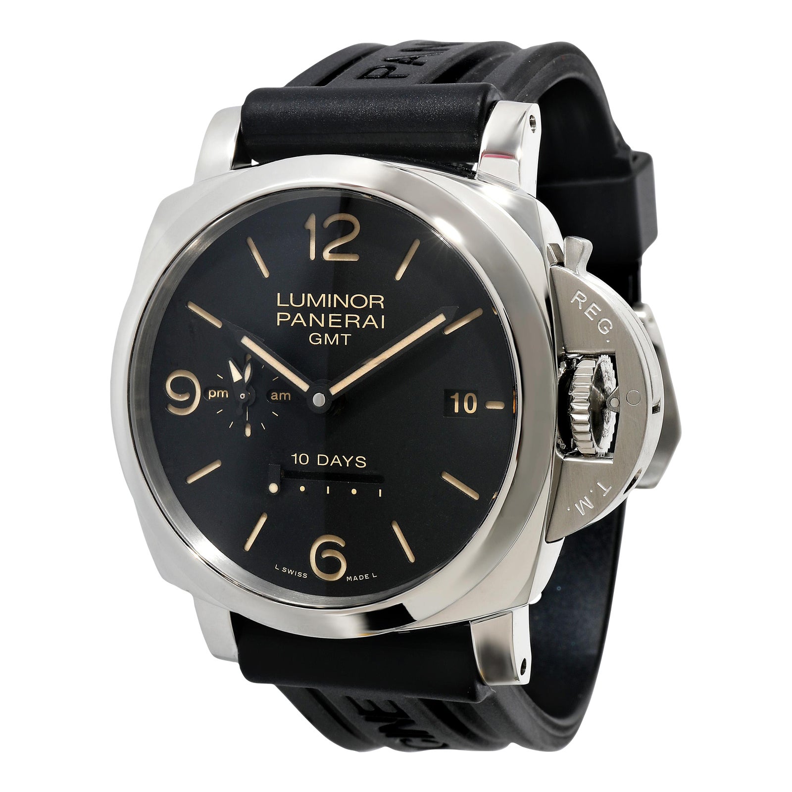 Panerai Luminor 1950 Gmt Pam00533 Men'S Watch In Stainless Steel | Chairish