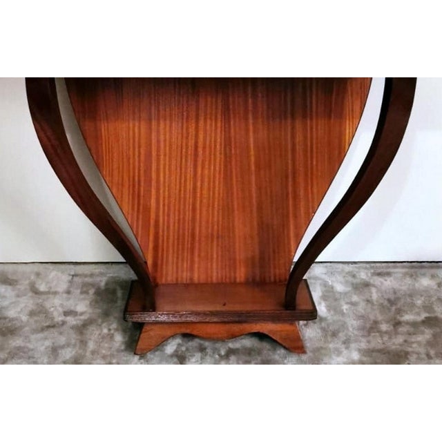 1950s Art Deco Console Table With Green Glass Top | Chairish