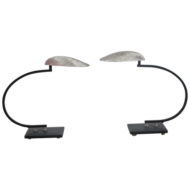 Aluminum Clam Shell Table Lamps, a Pair in the Style of Arthur Court ...