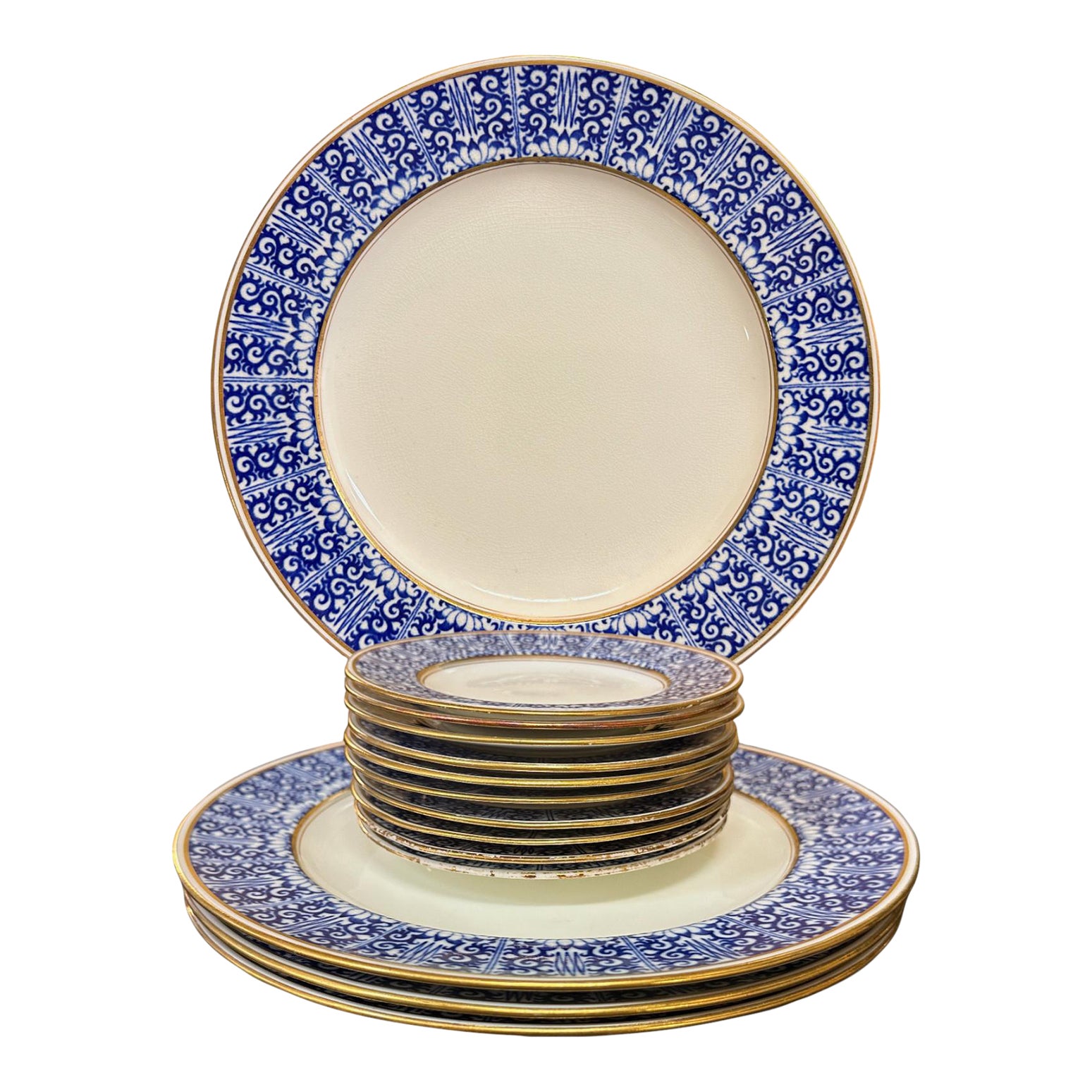 Set of 14 Minton "King's Lilly" Porcelain Plates, Circa 1891-1902 ...
