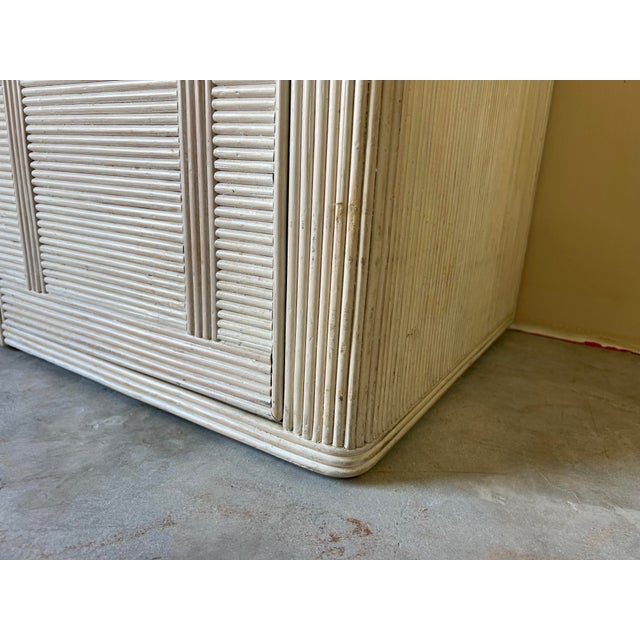 Vintage Gabriella Crespi - Style Pencil Reed Rattan Desk | Chairish