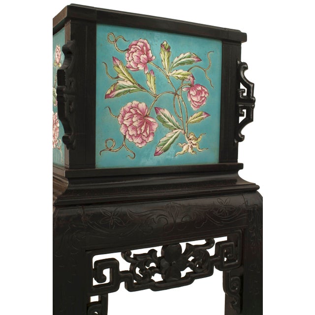 French Victorian Ebonized Floral Fernery | Chairish
