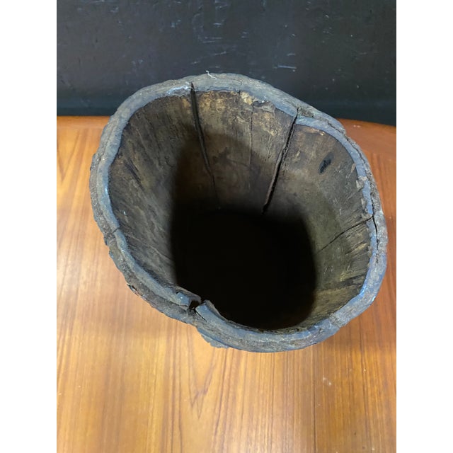 Primitive Small Antique Hollowed Out Tree Trunk Vessel Vase | Chairish