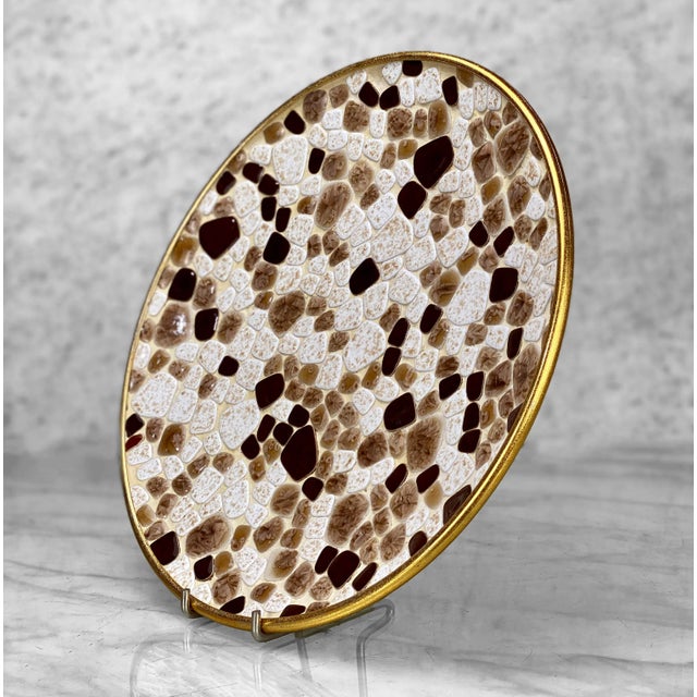 Mid-Century Modern Large Mosaic Porcelain Tile Centerpiece Dish Serving ...