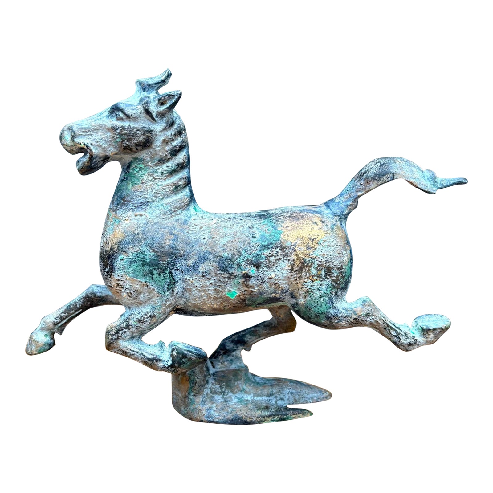 Flying Horse of Gansu Chinese Bronze Sculpture | Chairish
