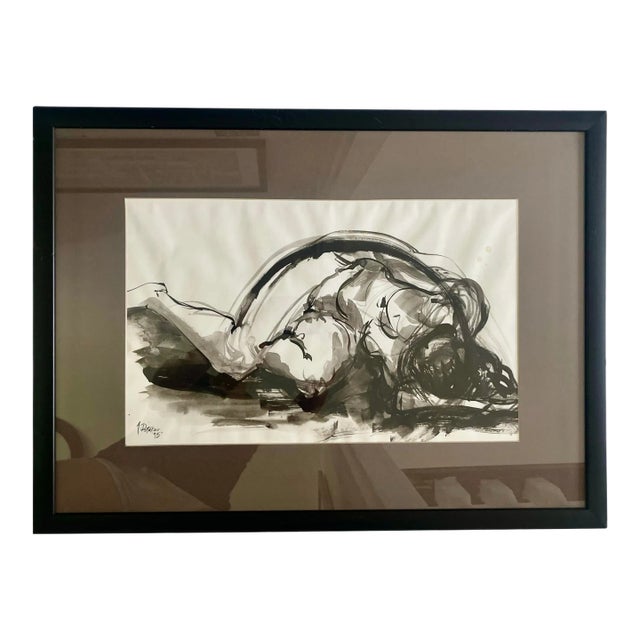 Expressive Ink Wash Figure Study, Signed | Chairish