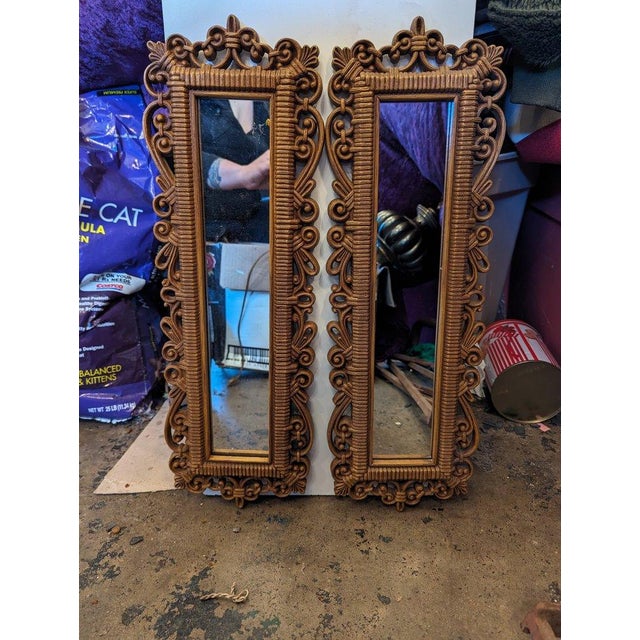 Pair of 1970s Mid-Century Mirrors | Chairish