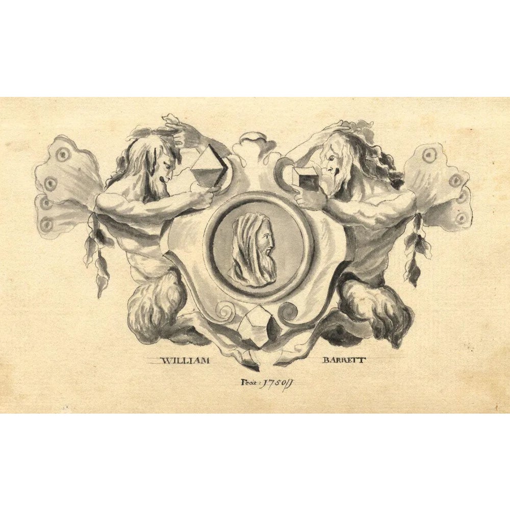 William Barrett, Satyr & Mathematician Cartouche Design, 1750 ...