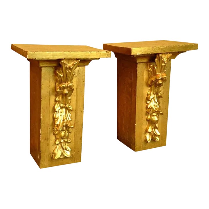 Gold Decor Accent - Pair of 18th Century Spanish Corbels | Chairish