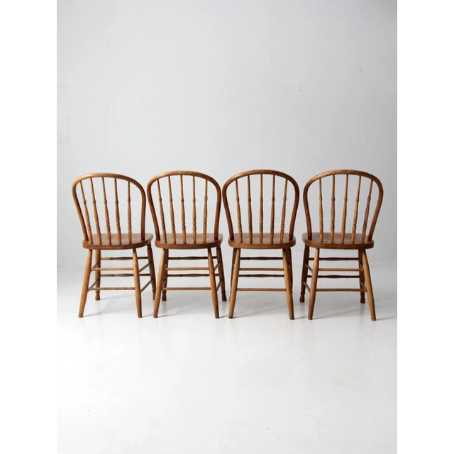 Antique Spindle Back Dining Chairs Set 4 | Chairish