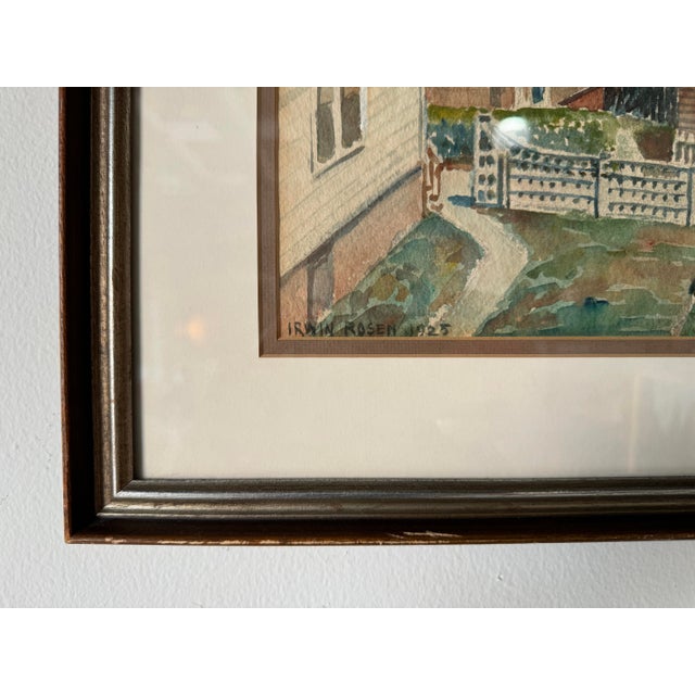 1920's Vintage Irwin Rosen Village Landscape Watercolor Painting ...