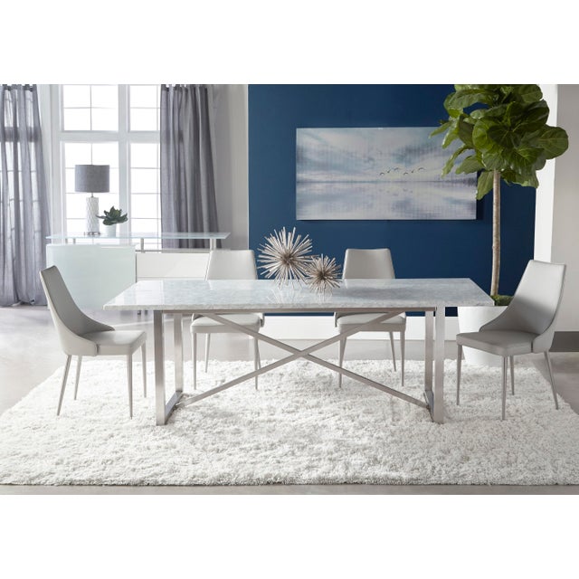 Ivy Steel & Faux Leather Dining Chairs, Set of 2 | Chairish