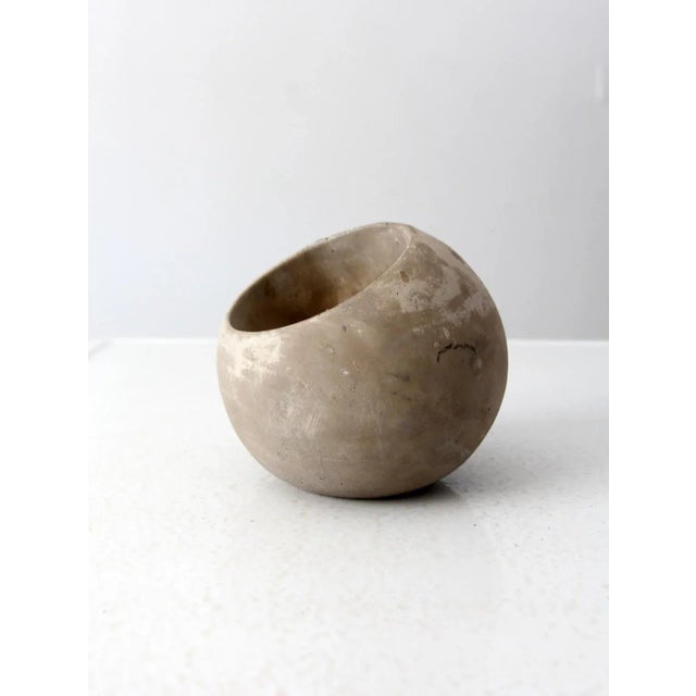 Vintage Cement Orb Planter | Chairish