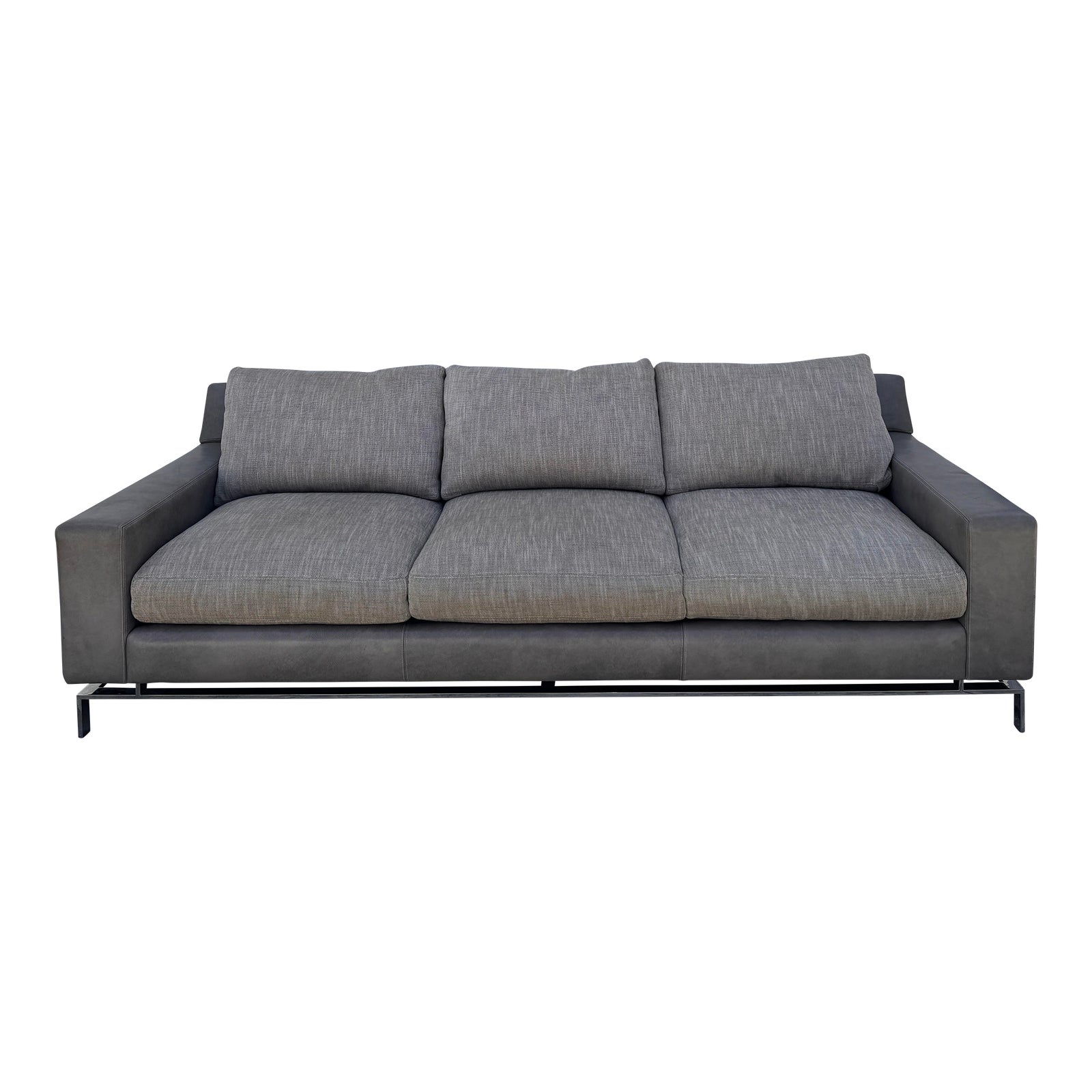 Modern A. Rudin Chrome & Leather Sofa | Chairish