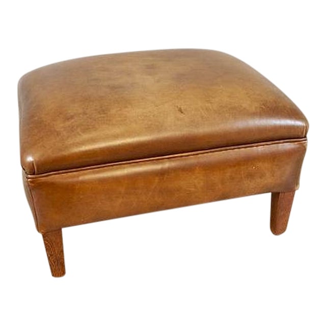Late 20th Century English Traditional Style Ottoman Upholstered With ...