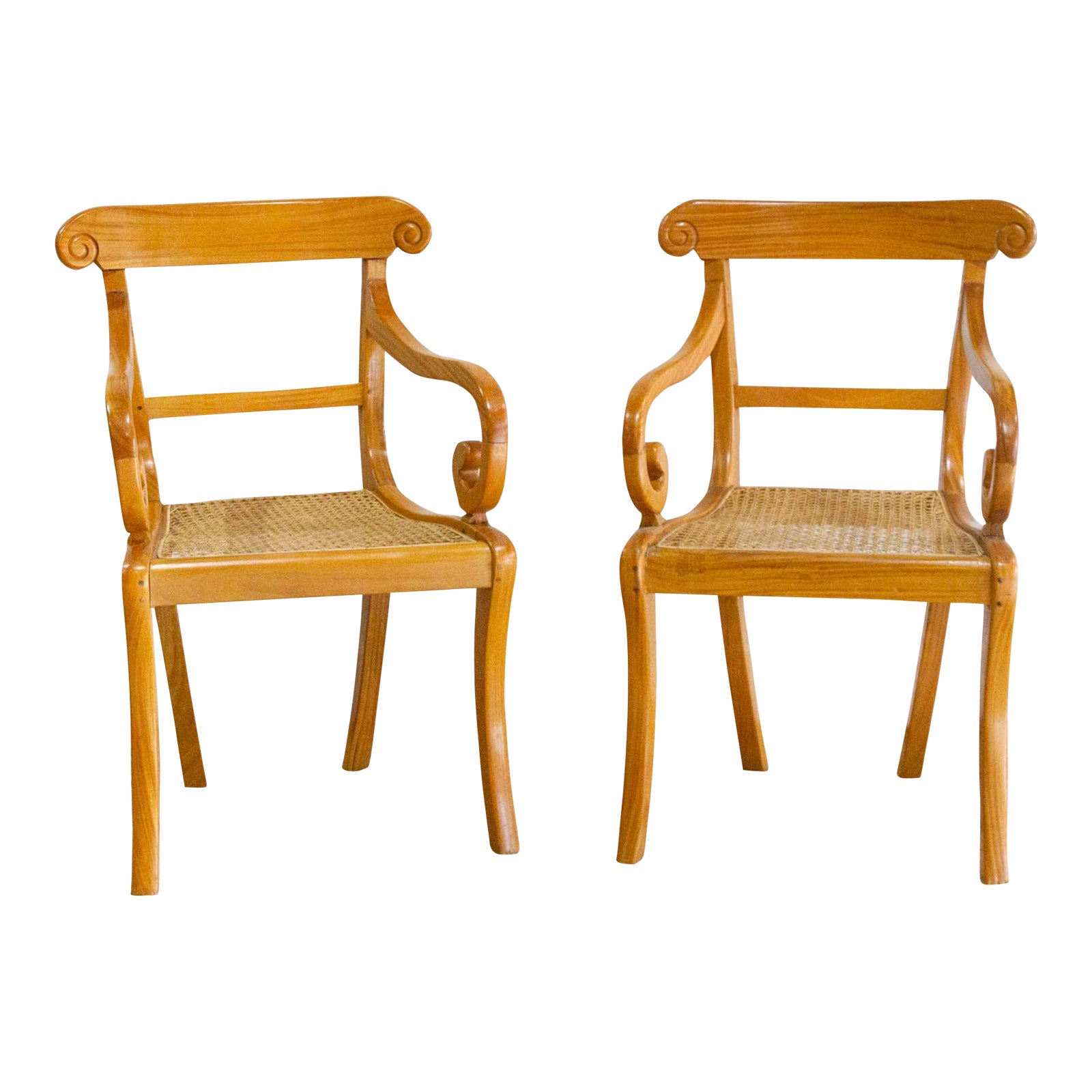 Pair of Antique British Colonial Armchairs | Chairish