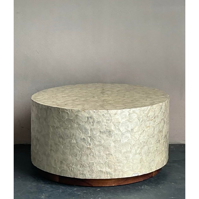 Vintage Boho Capiz Shell Coffee Table | Chairish
