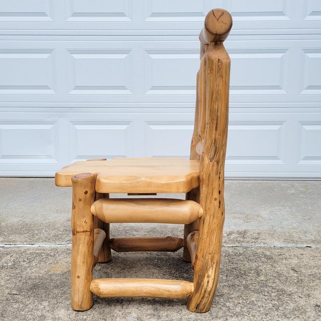 Rustic Hand Peeled White Cedar Log Chair Primitive Lodge Style Chair ...