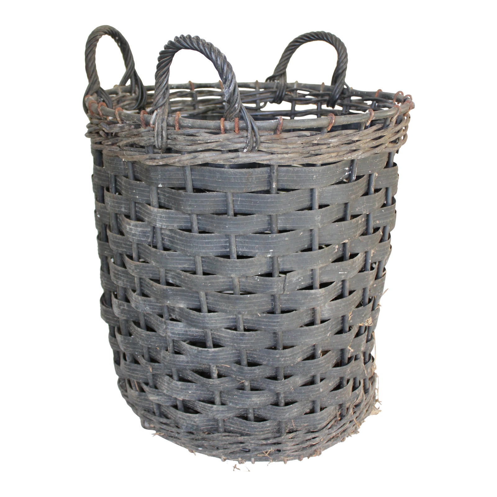 XL Antique French Transport Basket W/Handles/Gray | Chairish