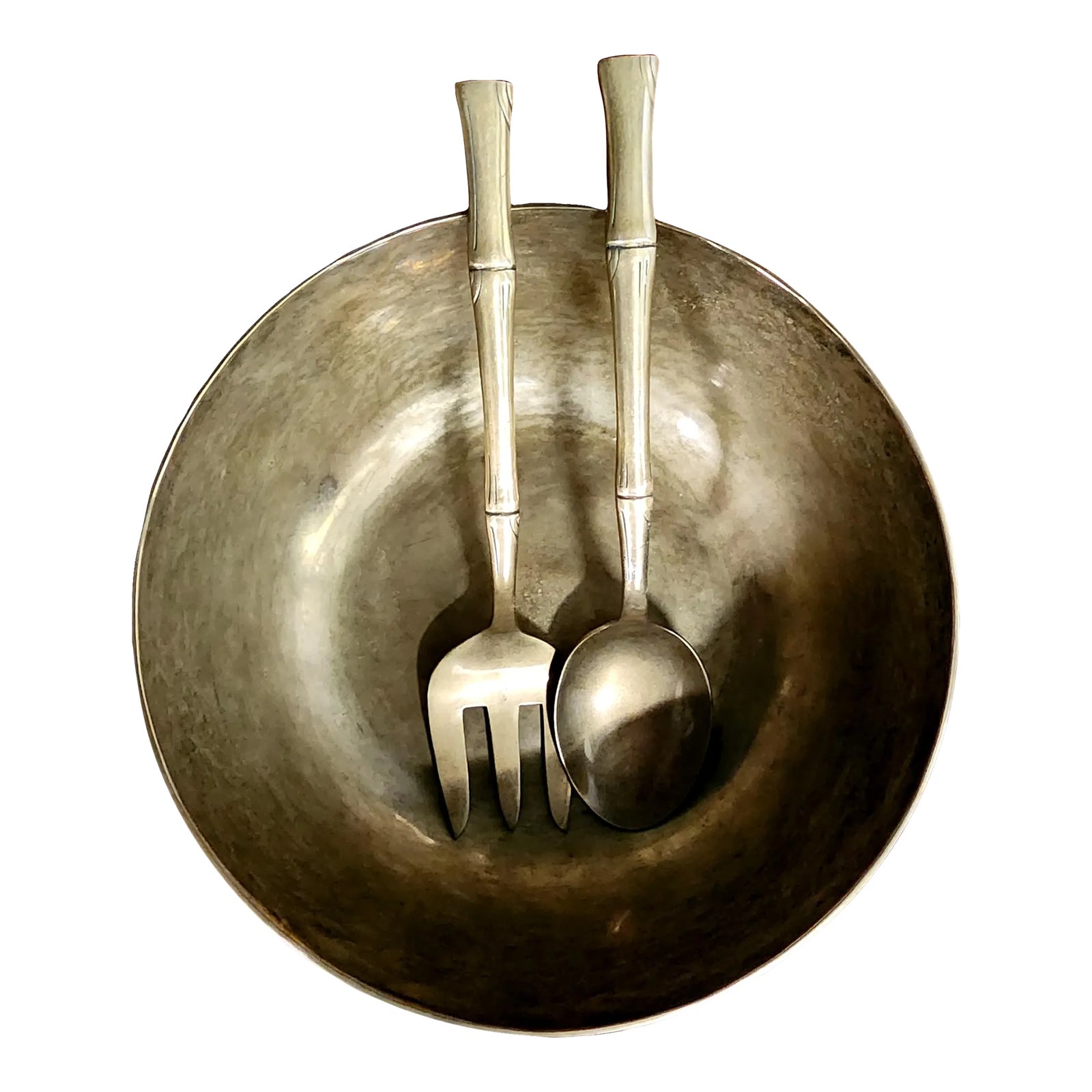 Beautiful Handmade Thai Polished Bronze Bowl & Polished Bronze Utensil ...