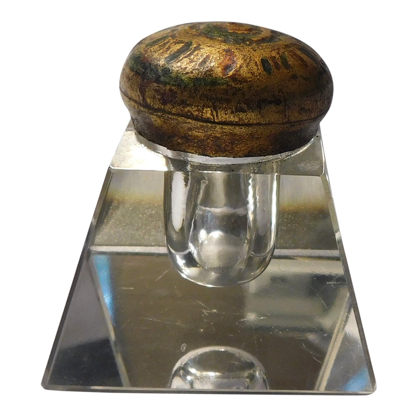 1930s Cut Crystal Inkwell With Lid # 20890 | Chairish