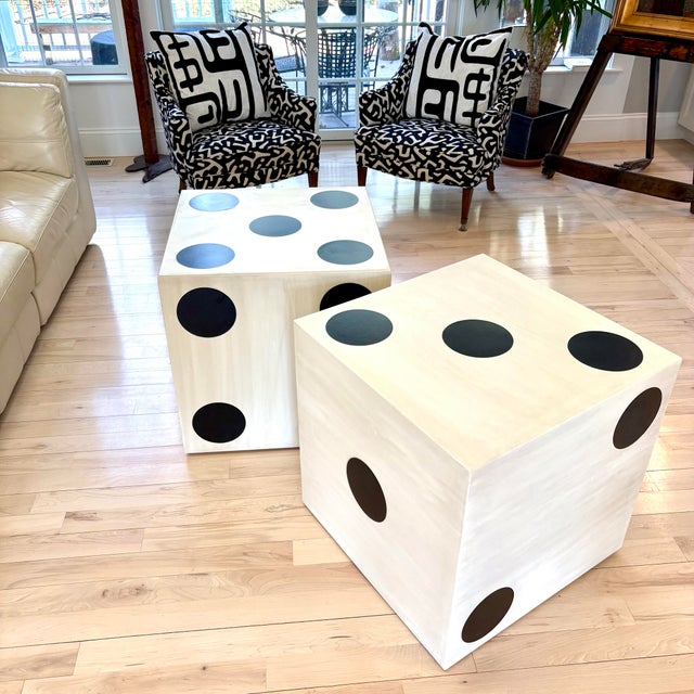 Pair of Mid Century Dice Tables | Chairish