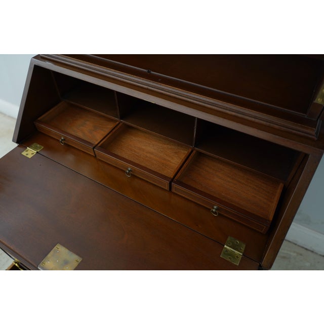 Kittinger Narrow 2 Door Inlaid Mahogany Secretary Desk | Chairish