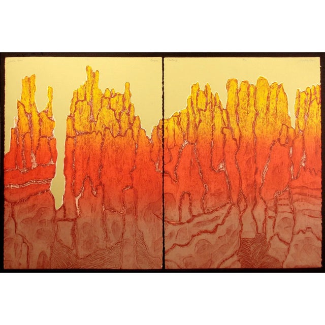 1970s John Ross "Bryce Fantasy" Signed Numbered Collagraph Art Utah ...