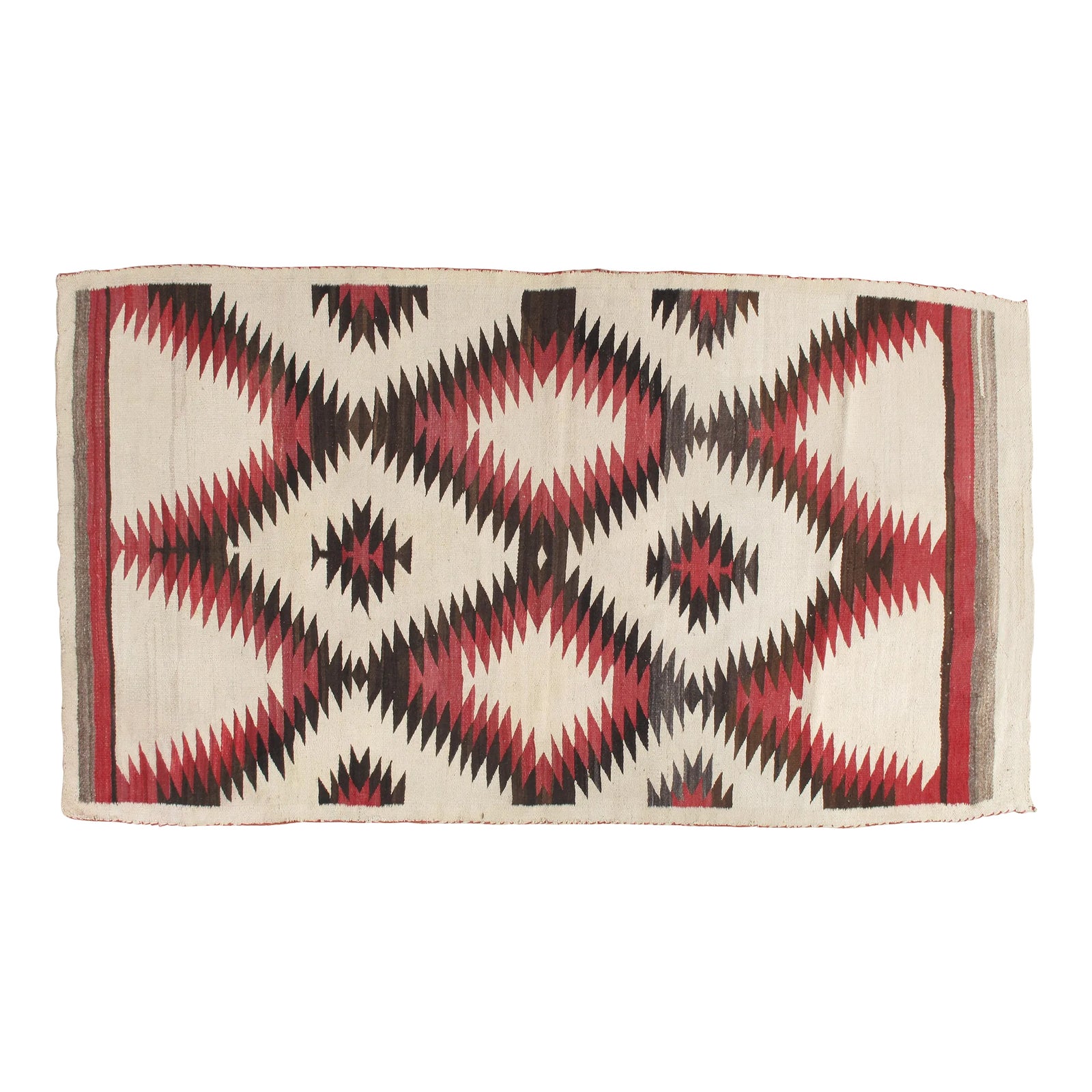 Early 20th Century Style of Native American Antique Navajo Carpet, Folk ...
