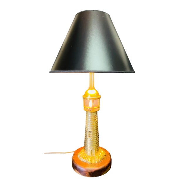 Mid Century Modern Brass Lighthouse Lamp With Beacon Light Chairish