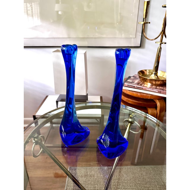 1980s Blue Crystel "Bone" Series Candlesticks Designed by Elsa Peretti ...