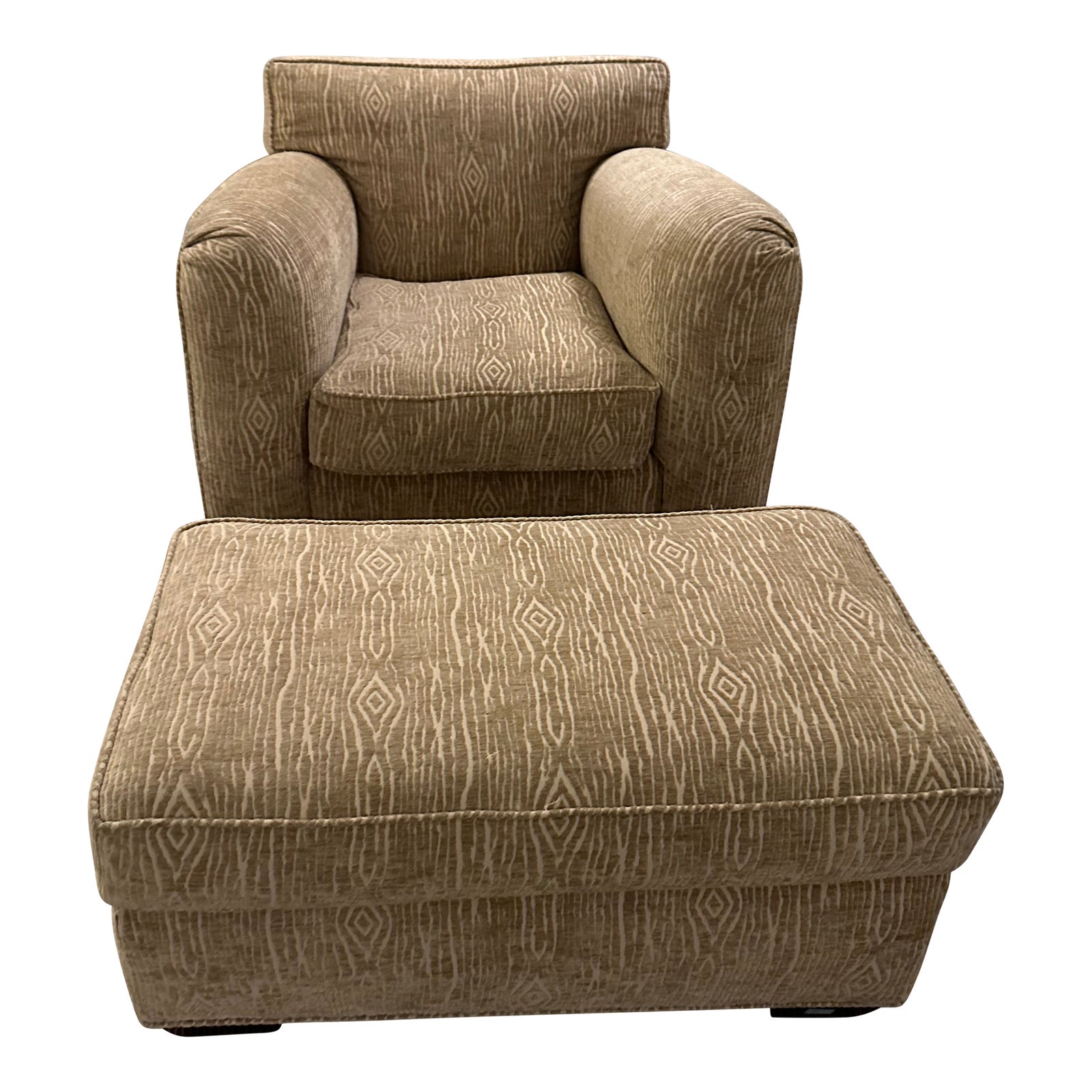 RJones Club Chair With Matching Ottoman - Set of 2 | Chairish