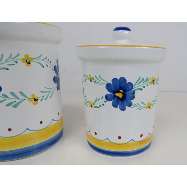 Late 20th Century Hand Painted Ceramic Canisters Made in Italy for ...
