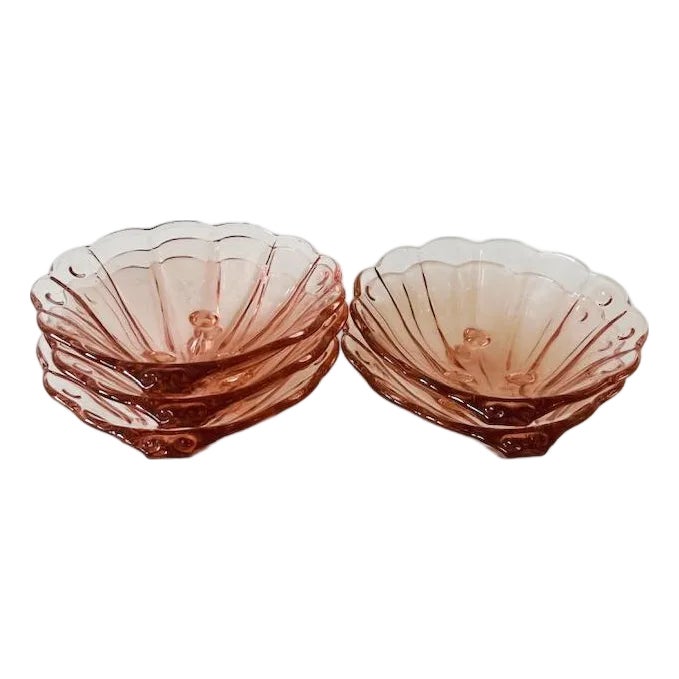 Art Deco Bowls Shell Shape Rosaline Box from Hermanova-Hut, 1930s, Set ...