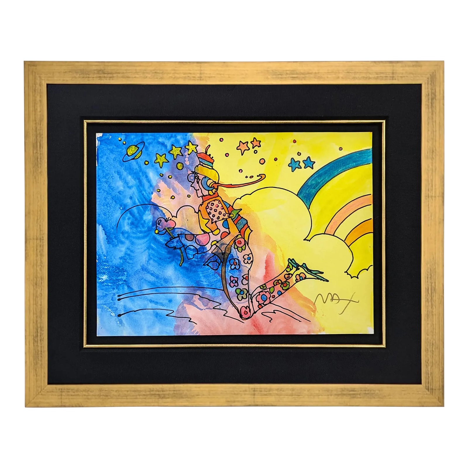Peter Max Cosmic Flyer, Original Mixed Media and Watercolor, Ca. 1990 ...