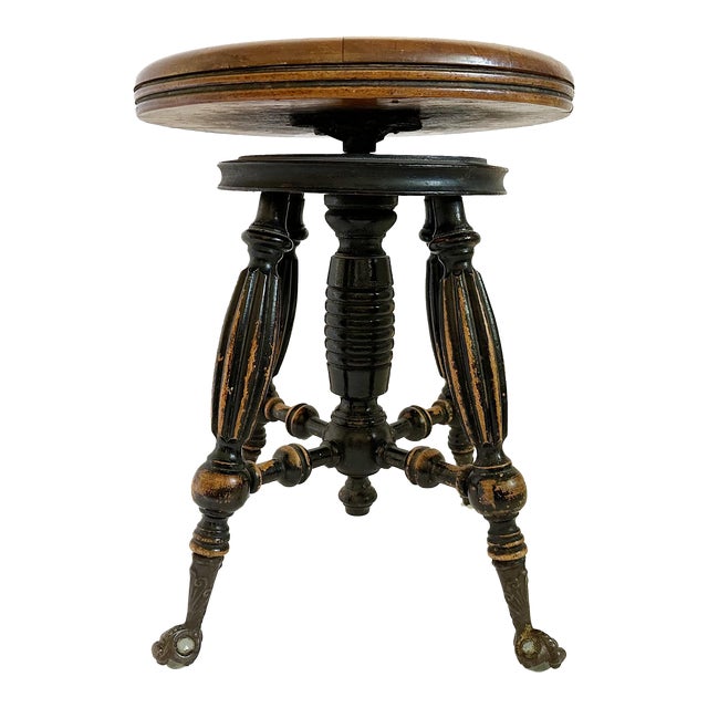 1900s Antique Victorian Piano Stool | Chairish