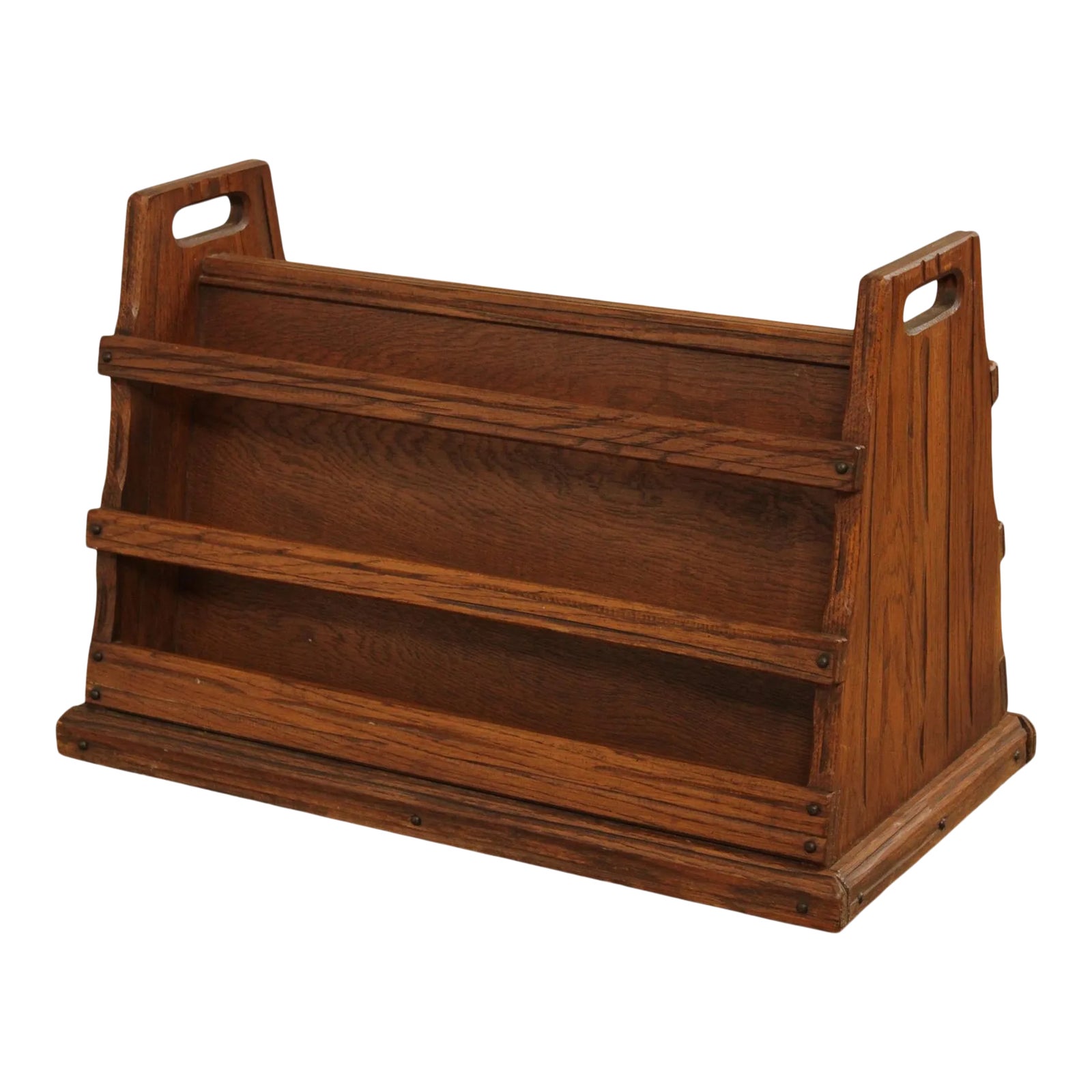 Brandt Ranch Oak Vintage Magazine Stand | Chairish