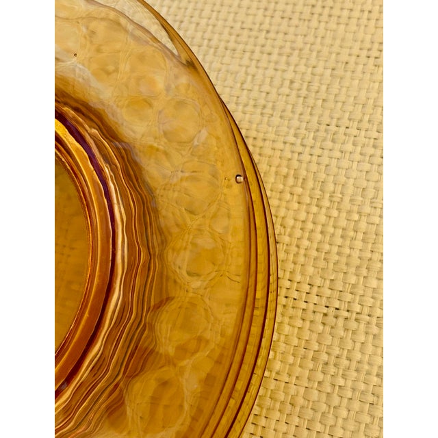 Mid Century Modern Amber Glass Plates - Set of 10 | Chairish