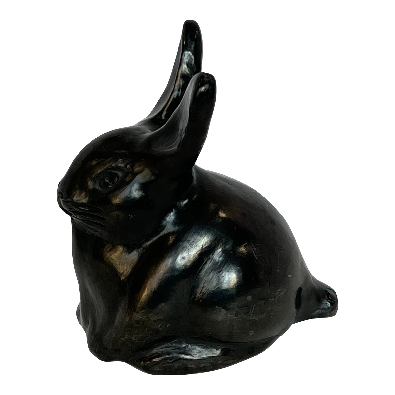 Vintage Barro Negro Bunny Rabbit Oaxaca Mexico Pottery Whistle | Chairish
