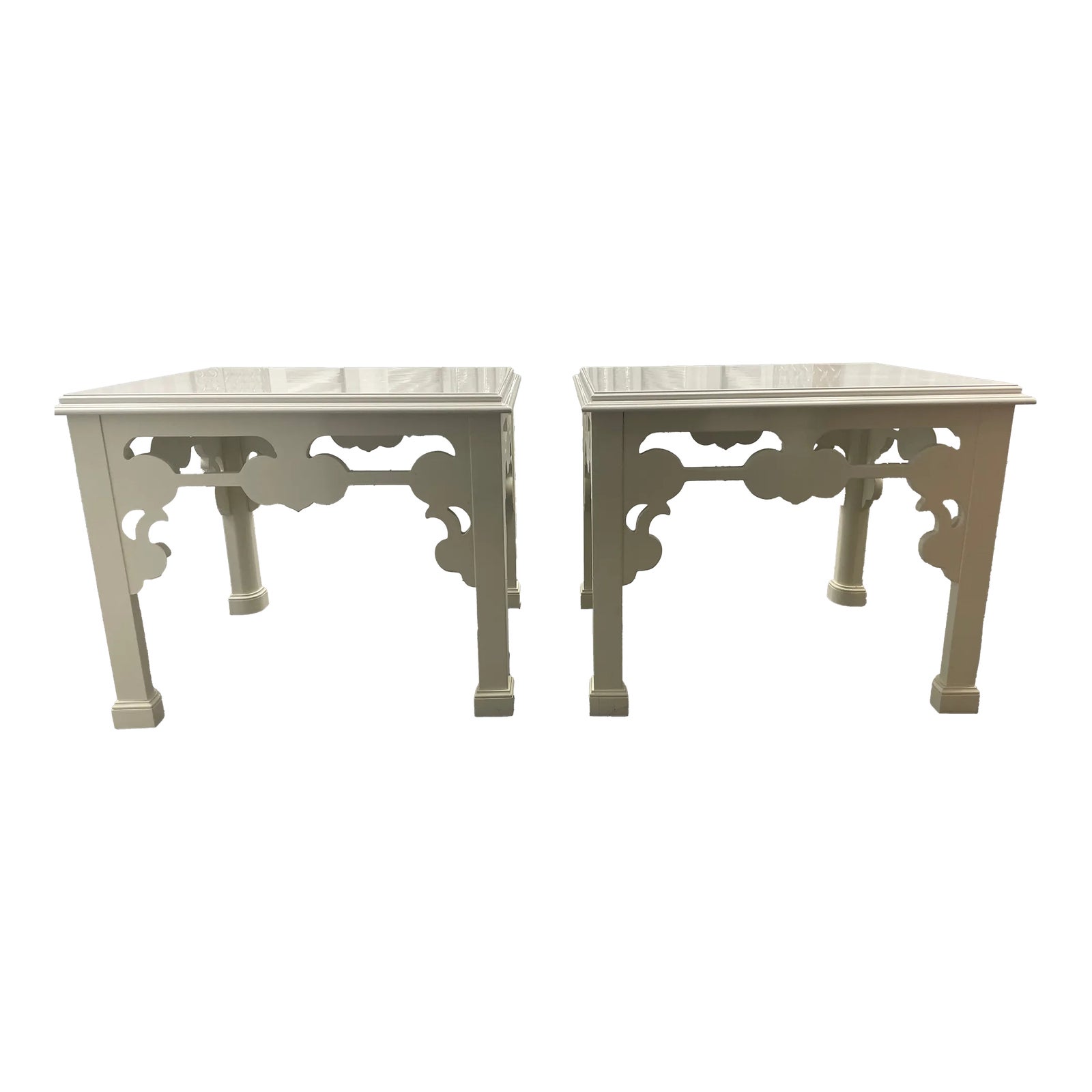 1970s Pair of Pagoda Hollywood Regency Side or End Tables | Chairish