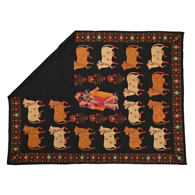 1930s Radha Krishna Pichwai Textile | Chairish