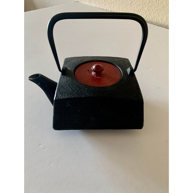 Modernist Square Postmodern Japanese Iron Tea Pot Teapot | Chairish