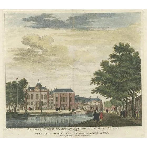 Jan de Beijer, Two Synagogues in Amsterdam, 1760s, Paper | Chairish