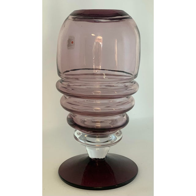 Late 20th Century Blenko Handblown Amethyst Purple Art Glass Vase ...