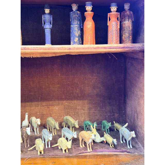 Antique 19th Century Noah’s Ark With Hand-Painted Folk Art Figures ...